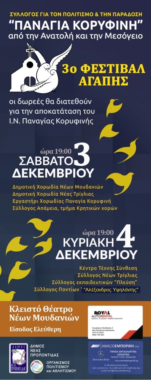 Σύλλογος "Παναγία Κορυφινή": 3ο Φεστιβάλ Αγάπης- Οι δωρεές θα διατεθούν ...